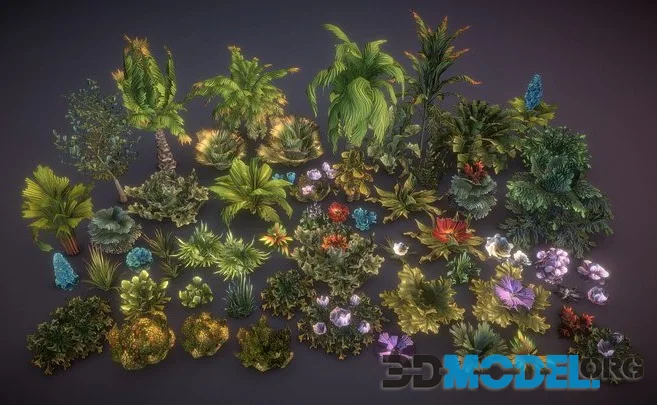 3D Model – Fantasy Plants 4 Low-poly