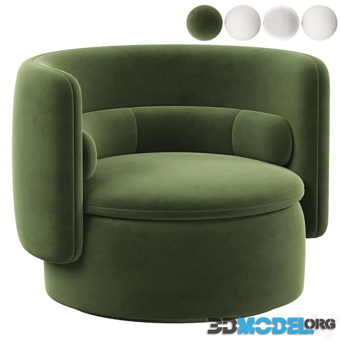 3D Model – Group armchair with fixed base By SCP