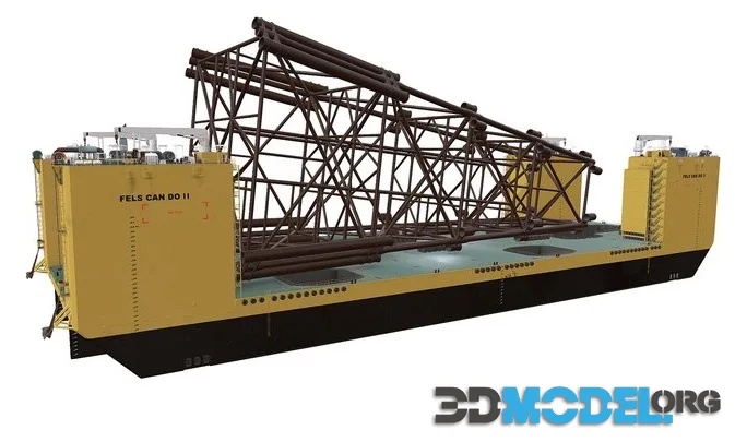 3D Model – Heavy Lift Carriers Barge FELS CAN DO II (PBR)