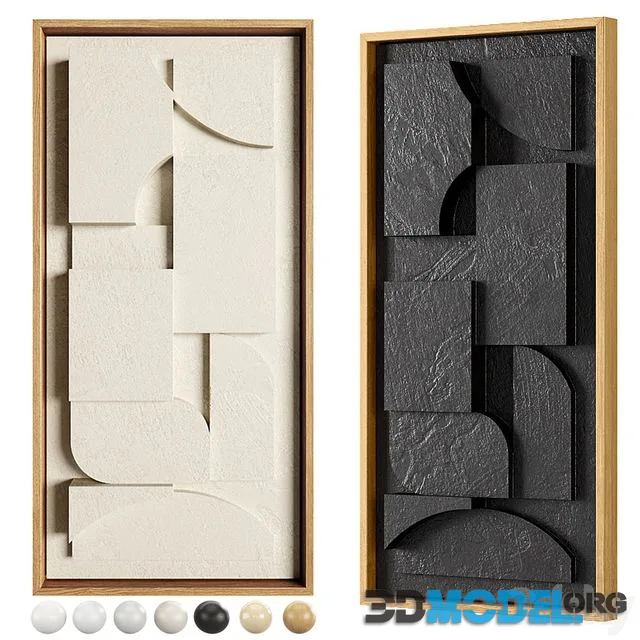 3D Model – IOLAstudios - Plaster Painted Relief Artwork 09