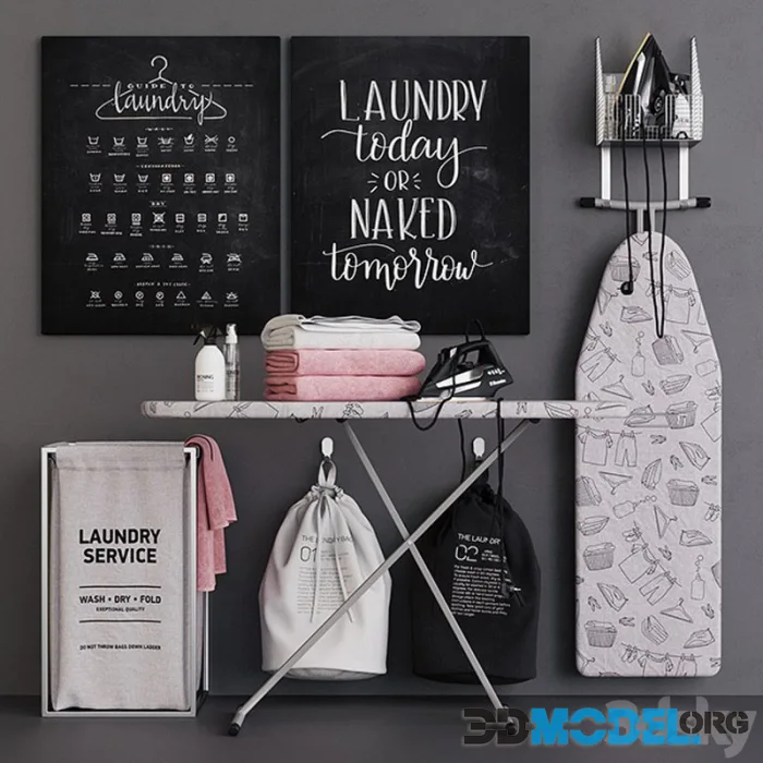 3D Model – Ironing Board Set