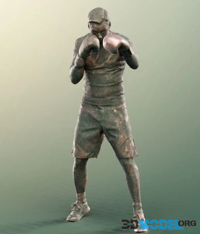 3D Model – Male Boxer Statue (PBR)