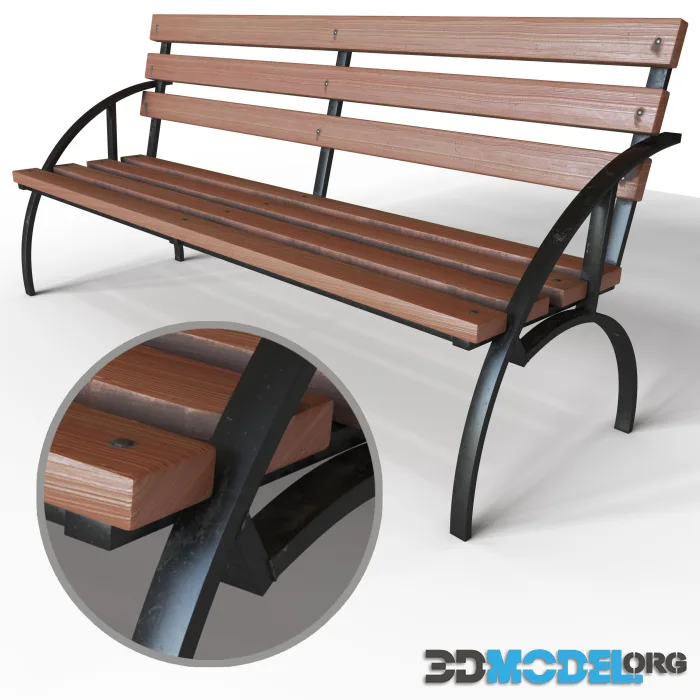 3D Model – Park bench