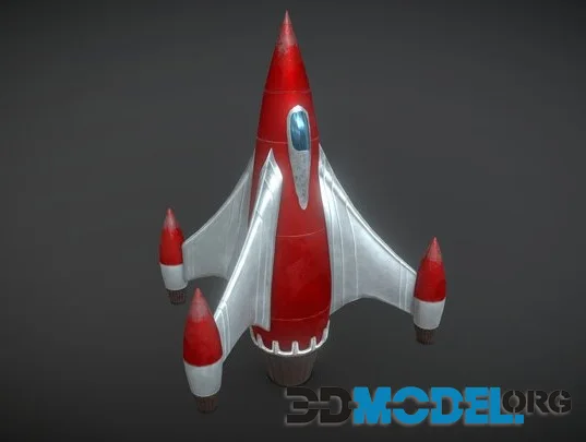 3D Model – Retro Spaceship 01 (PBR)
