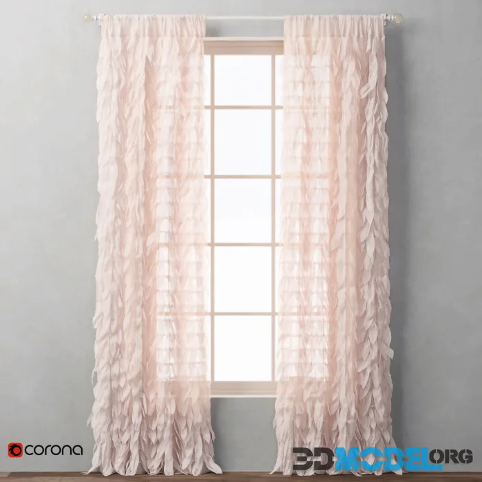 3D Model – RH CASCADING TULLE DRAPERY PANEL 1