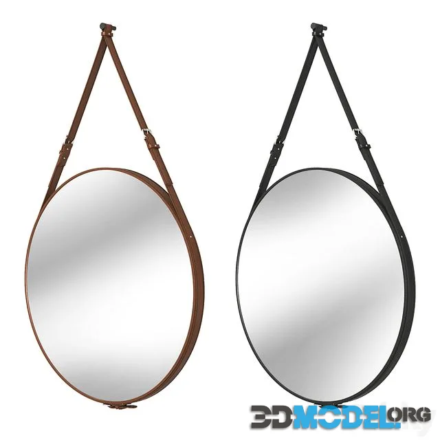 3D Model – Round captain's mirror with straps