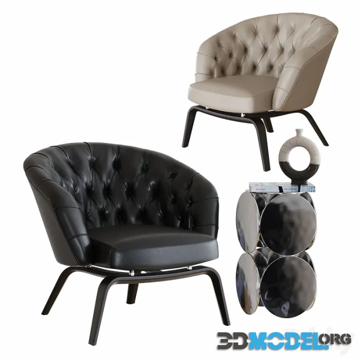 3D Model – Set of models_04 (coffee table Still, armchair Winston, dook ...