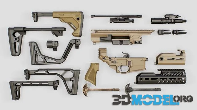 3D Model – Sig Sauer MCX Rattler PDW Rifle low-poly (PBR)