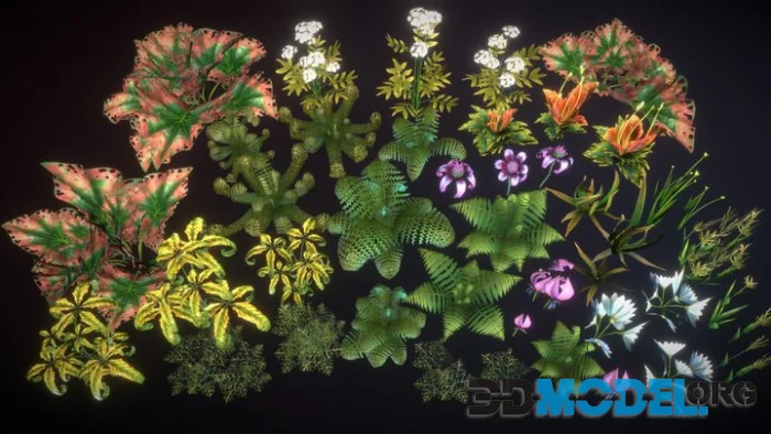 3D Model – Small Plants Low-poly