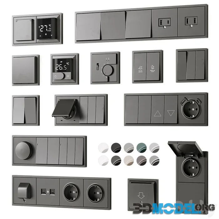 3D Model – Sockets and switches Donel series R98