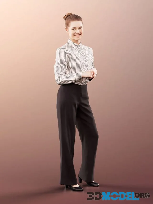 3D Model – Standing Business Woman Smiling (PBR)