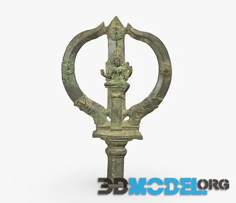 3D Model – Trident Portant L'image De Mariyammai (PBR)