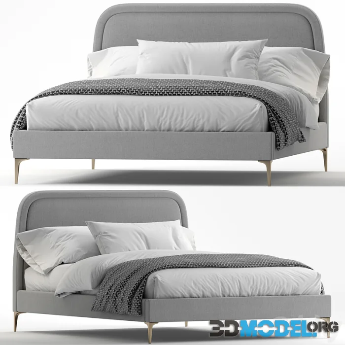 3D Model – West Elm_Camilla Queen Bed metal legs