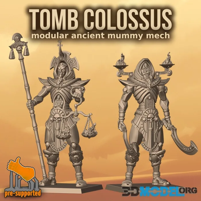 3D Model – Tomb Colossus - Modular Undead Egyptian Statue – Printable