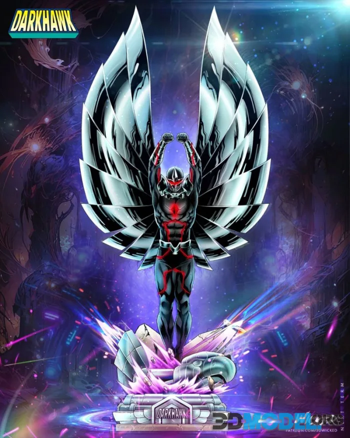 3D Model – Wicked - Darkhawk Comic Sculpture – Printable