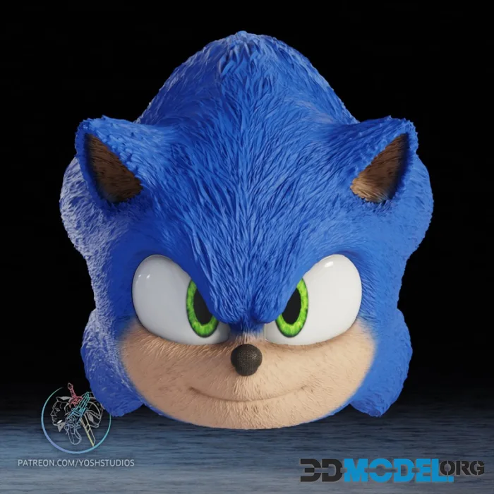 3D Model – Sonic Movie Mask – Printable