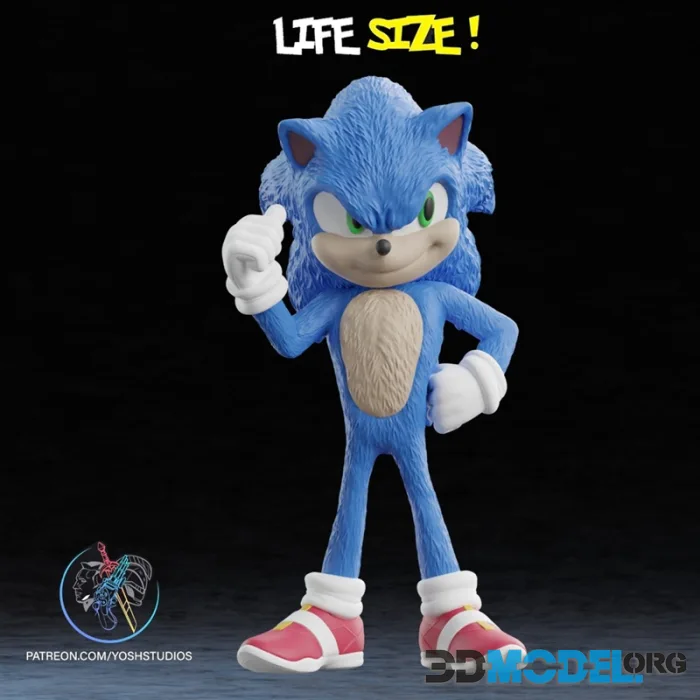 3D Model – Life Size Sonic – Printable