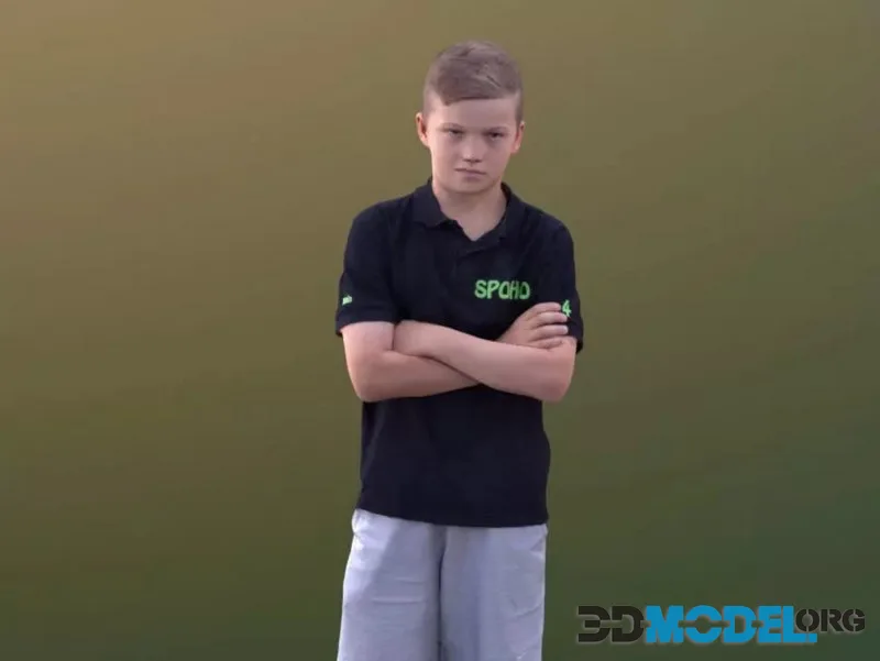 3D Model – Annoyed Teenie low-poly (PBR)