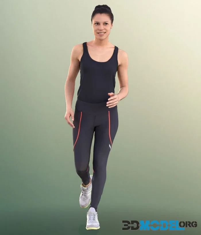 3D Model – Athletic Woman Running low-poly (PBR)