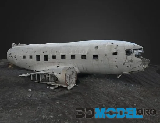 3D Model – DC3 Plane Wreckage On Iceland (4) (PBR)