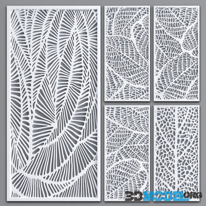 3D Model – Decorative partition (white leaves)