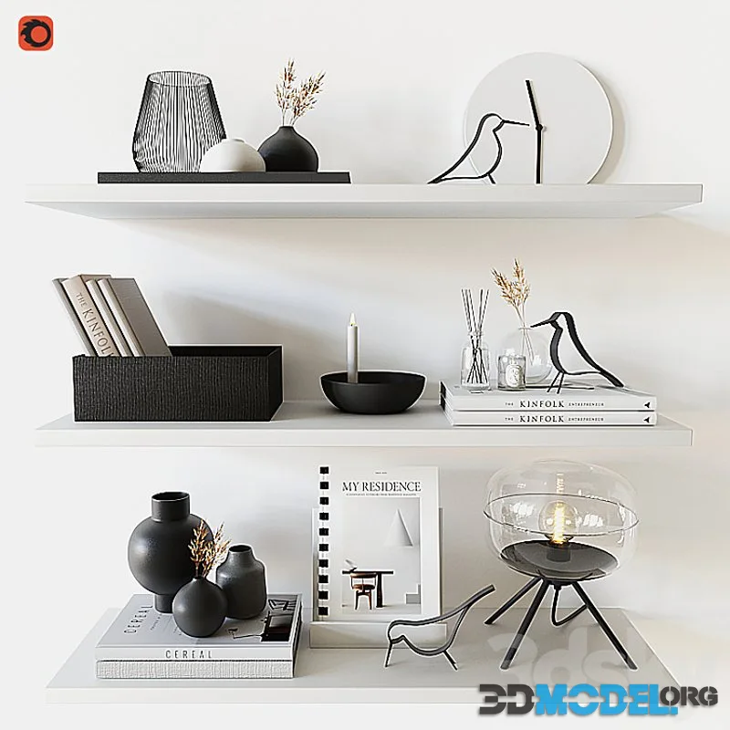 3D Model – Decorative shelf 07
