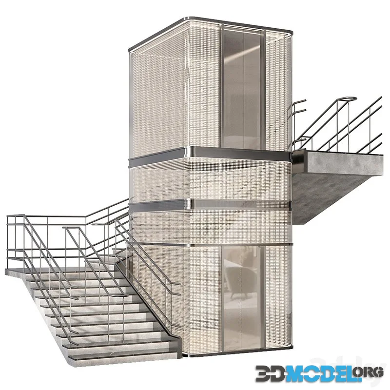 3D Model – Elevator and Stair No. 22
