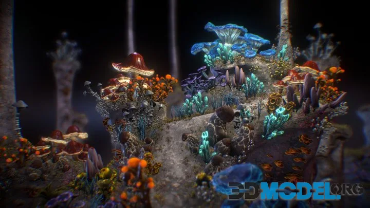 3D Model – Fantasy Cave Plants Preview