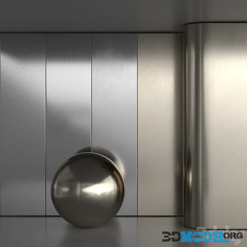 3D Model – Flat Steel Material Set