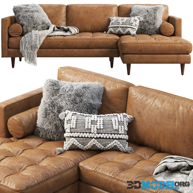3D Model – Joybird Briar Leather Sectional Sofa