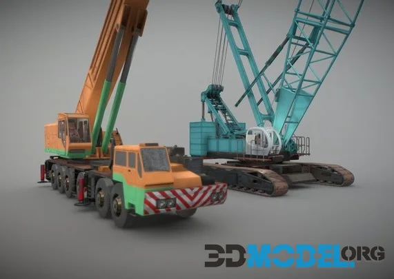 3D Model – KA 2000 & SCX2800 2 CRANES (PBR)