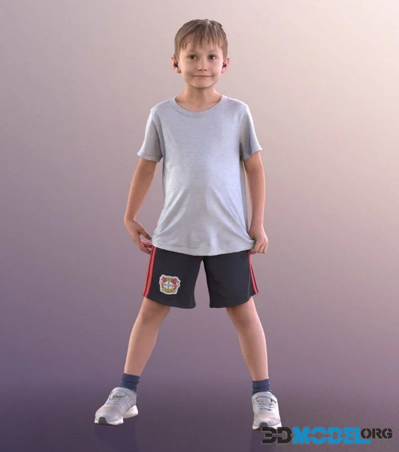 3D Model – Little Boy Standing With Legs Apart (PBR)
