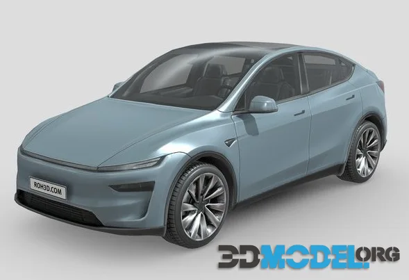 3D Model – Low Poly Car Tesla Model Y 2025 (PBR)