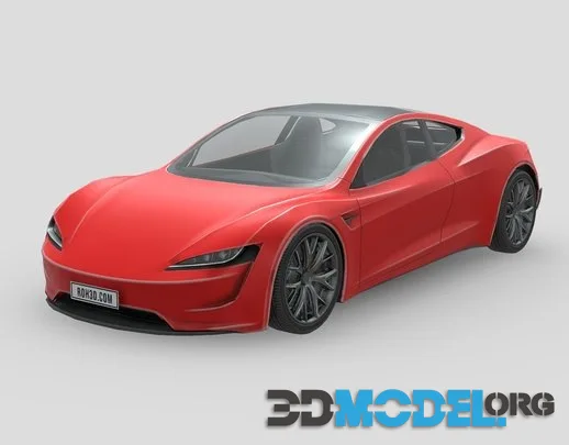 3D Model – Low Poly Car Tesla Roadster (PBR)