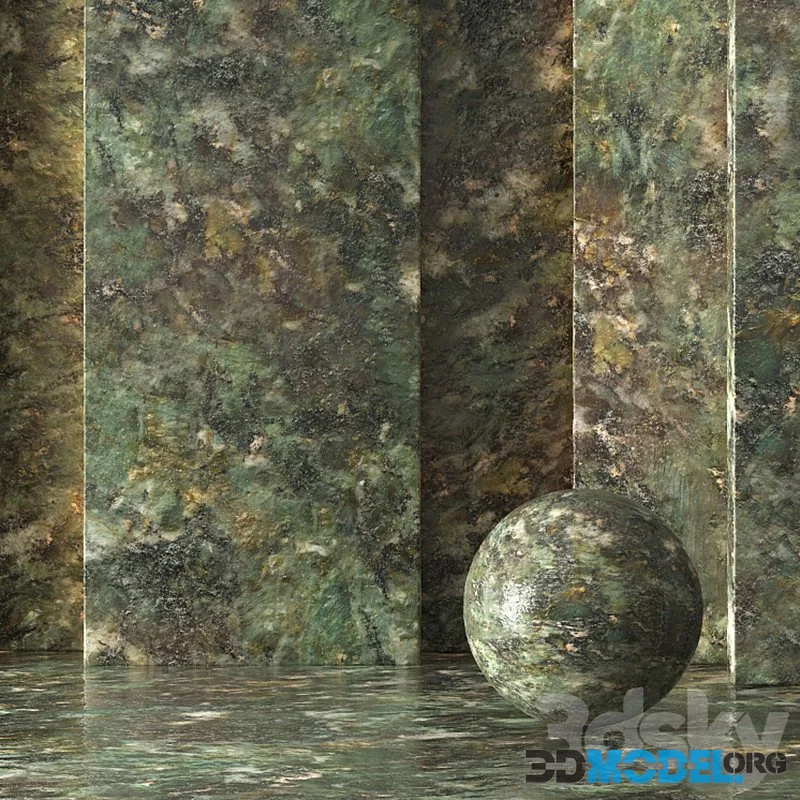 3D Model – Luxury Green Marble Material 8K (Seamless, Tileable) No 78
