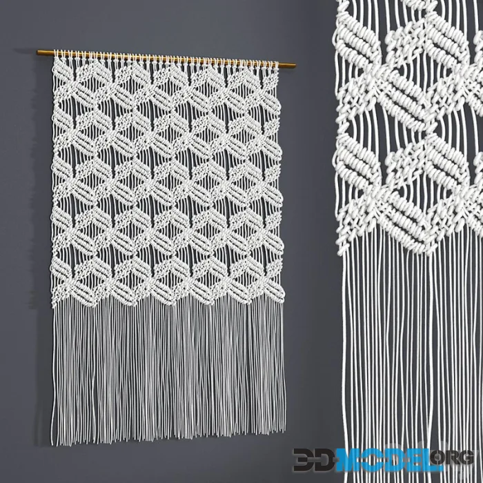 3D Model – Macrame (Wall knitted panel in eco and boho style)