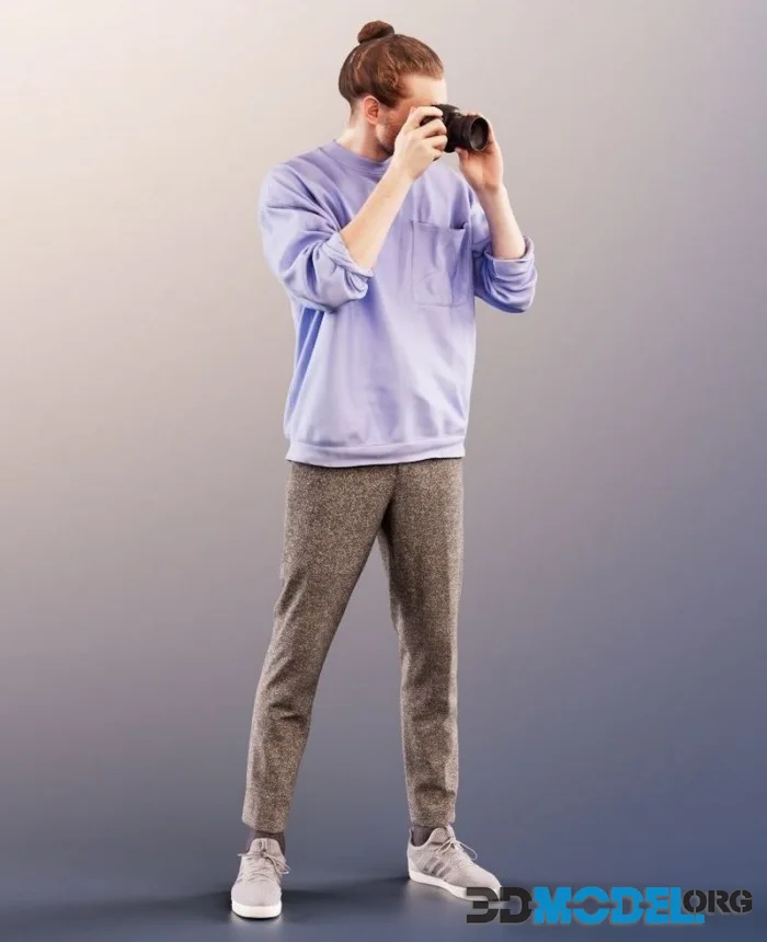 3D Model – Man casual standing camera (PBR)