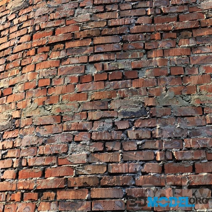 3D Model – Material of old brick wall