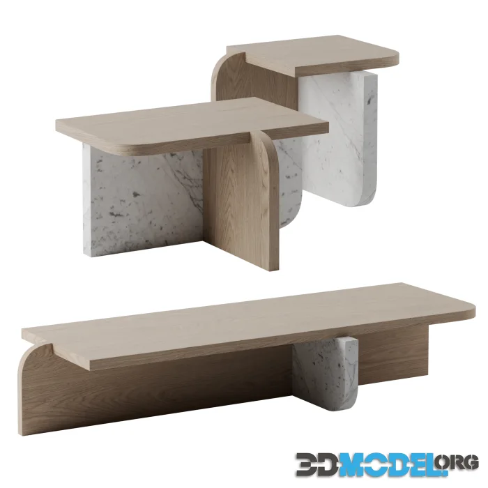 3D Model – Offset Coffee Tables by Linteloo