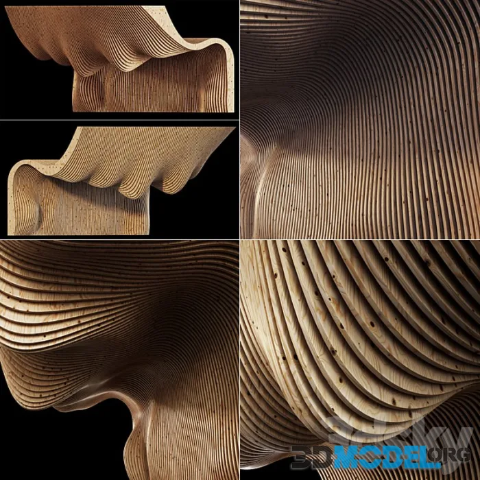 3D Model – Parametric Big wall n1 part hall Parametric big wall for hall №1