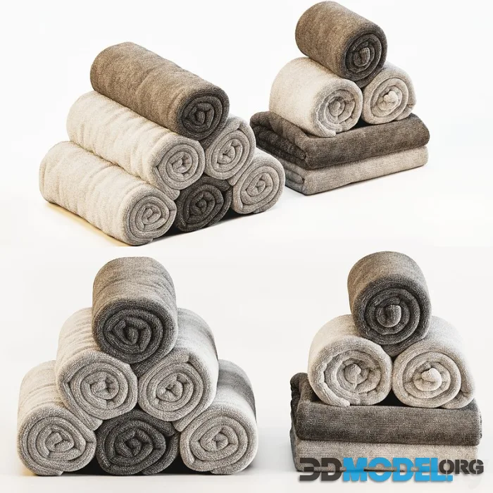 3D Model – Rolled and folded terry towels_15
