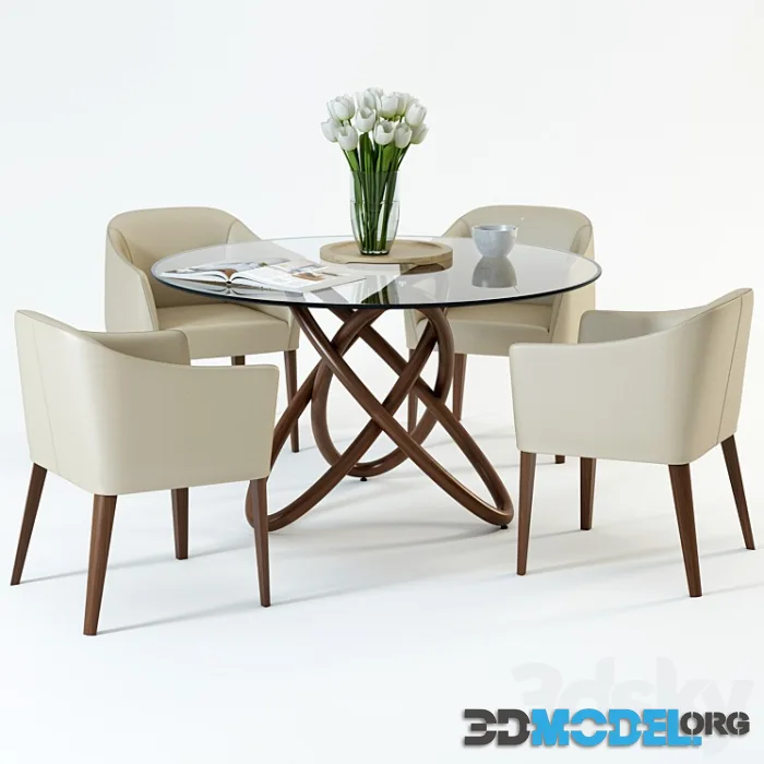 3D Model – Scandinavian Designs Oleander Dining Table & Lank chair