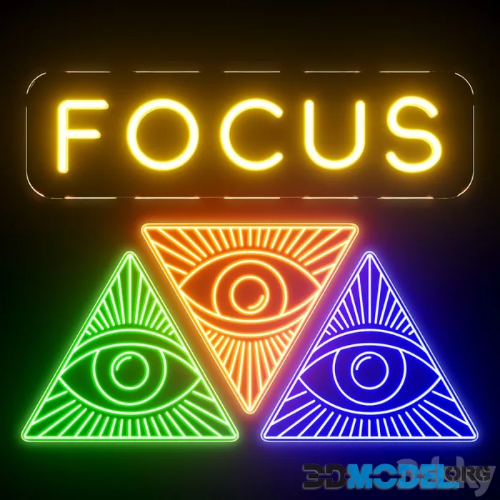 3D Model – Third Eye-Focus Neon Signs