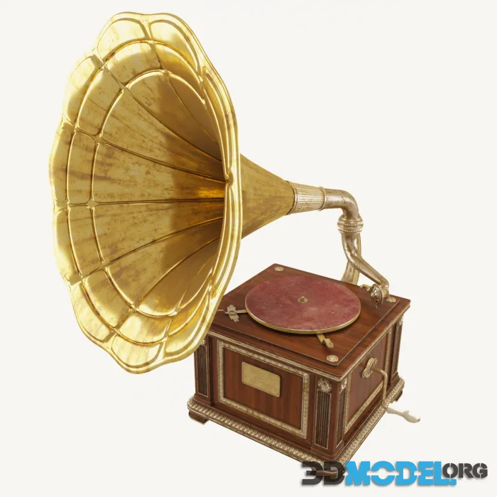 3D Model – Vintage gramophone