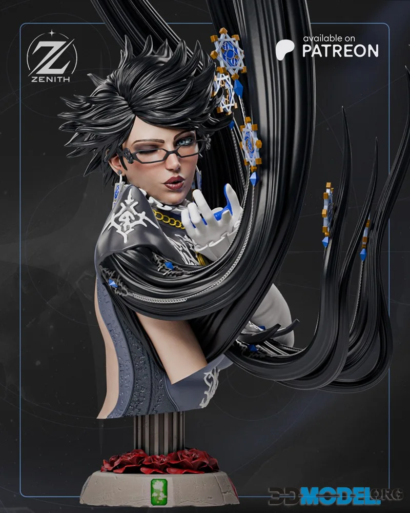 3D Model – Zenith Studios - Bayonetta Bust – Printable