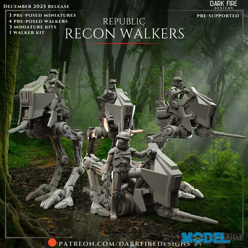 3D Model – Dark Fire Designs - Republic Recon Walker - Remaster – Printable