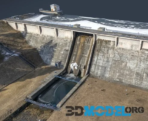 3D Model – Dam During Winter (PBR)