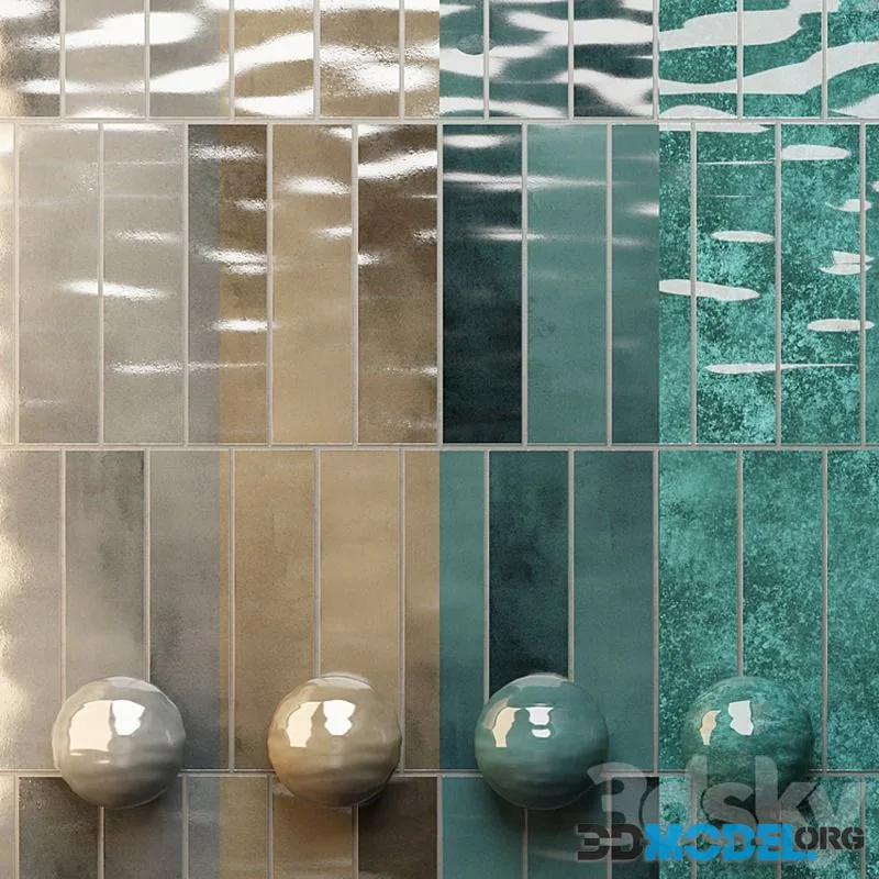 3D Model – Porcelain tile 24×6 Marazzi Lume Blue M6RR