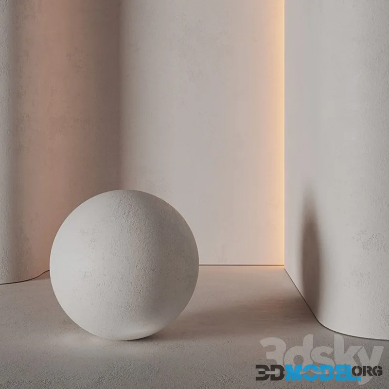3D Model – Rough Plaster PBR Material Set 02 8K
