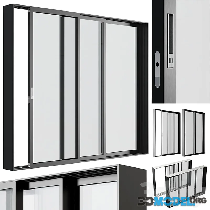 3D Model – Sliding Metal Windows – Doors 03